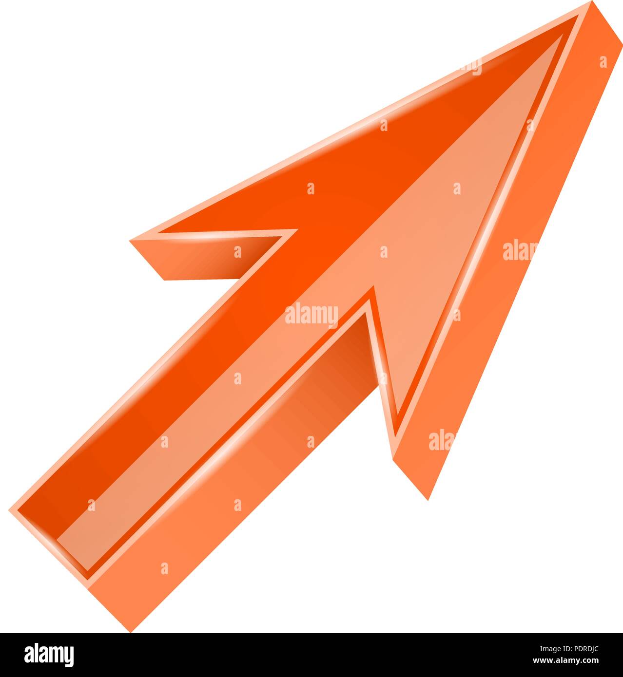 Orange arrow. 3d UP diagonal sign Stock Vector Image & Art - Alamy