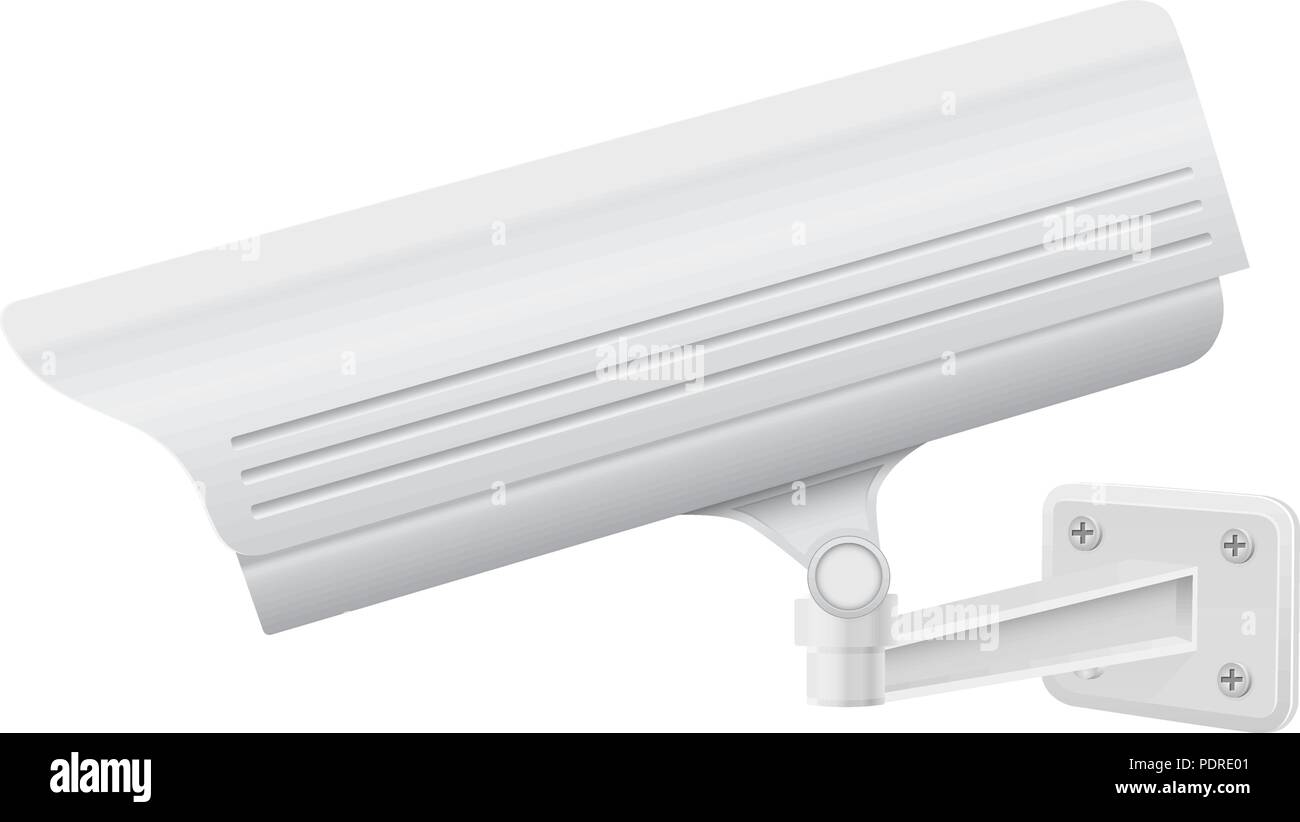 CCTV security camera. Side view. White surveillance system Stock Vector ...