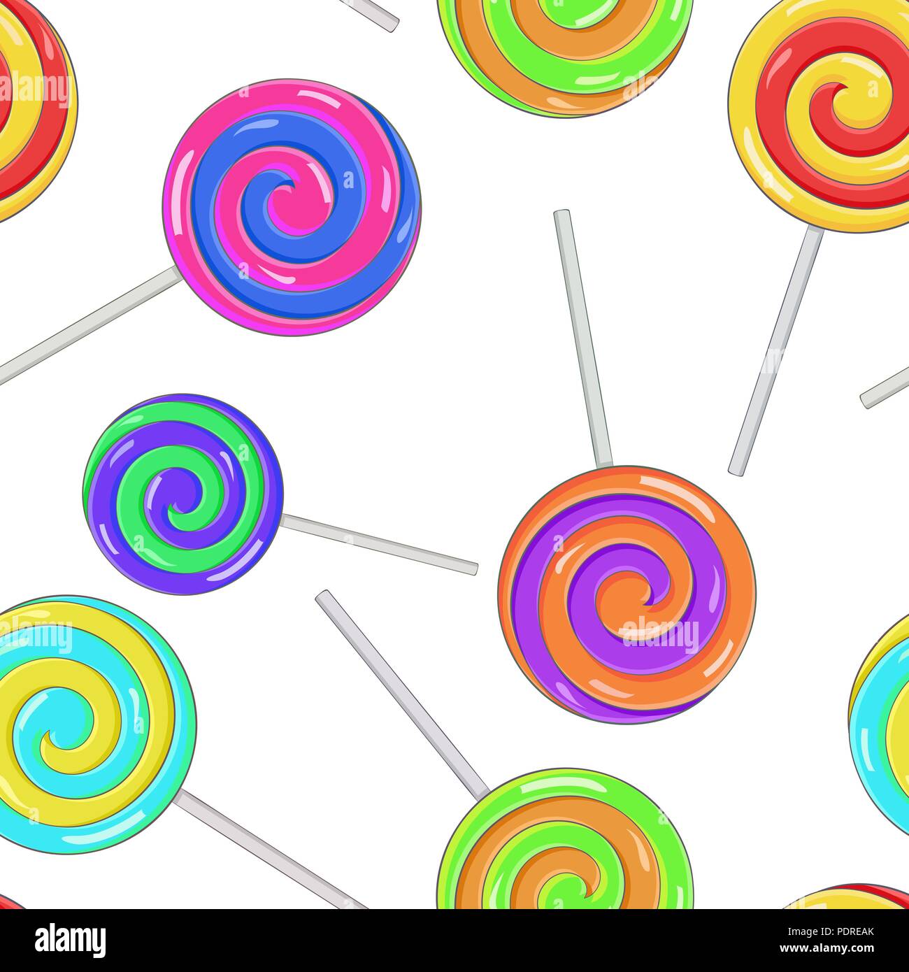 Swirl lollipops as seamless pattern. Colored background Stock Vector ...