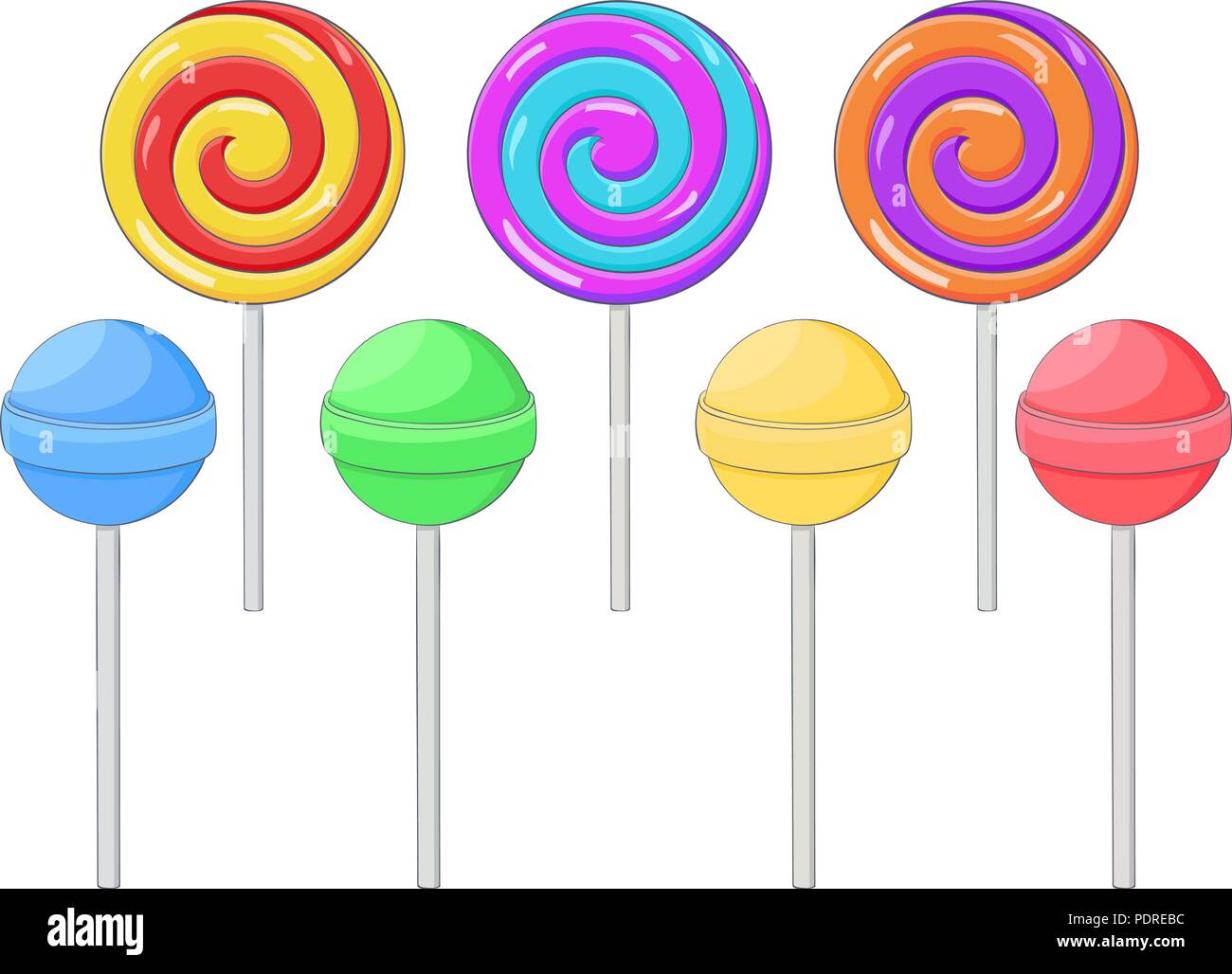 Colorful sweet candies lollipops Stock Vector Images - Alamy