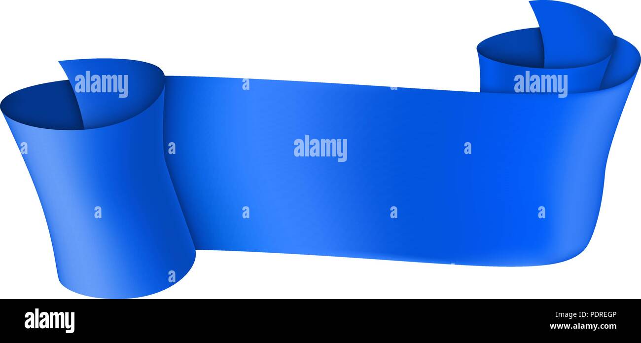 Blue scroll. 3d shiny banner Stock Vector Image & Art - Alamy