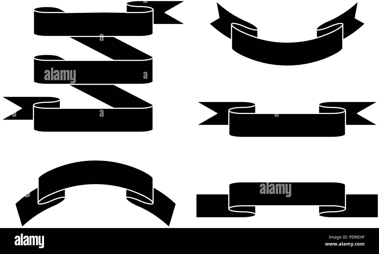 Paper scrolls. Flat black set Stock Vector Image & Art - Alamy