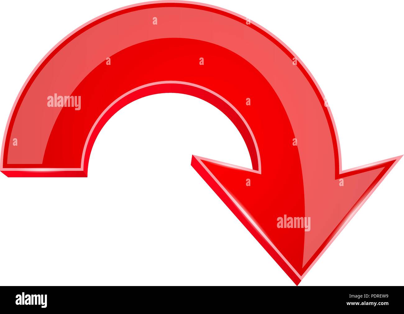 Red arrow 3d curve hi-res stock photography and images - Alamy