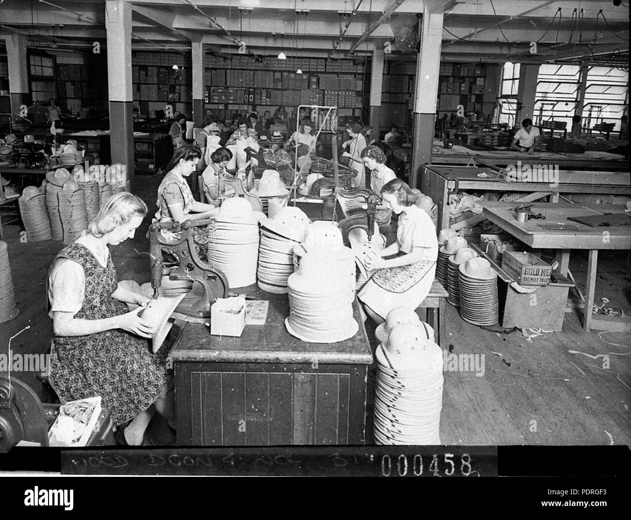 134 SLNSW 12861 Top Dog factory for mens hats showing female workers ...