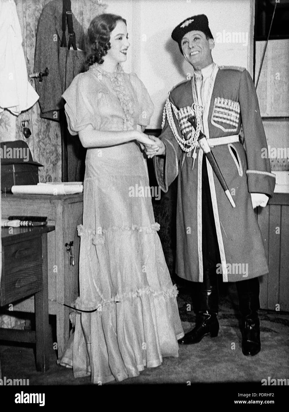 142 SLNSW 22921 Entertainers male dressed as cossack backstage in a JCW ...