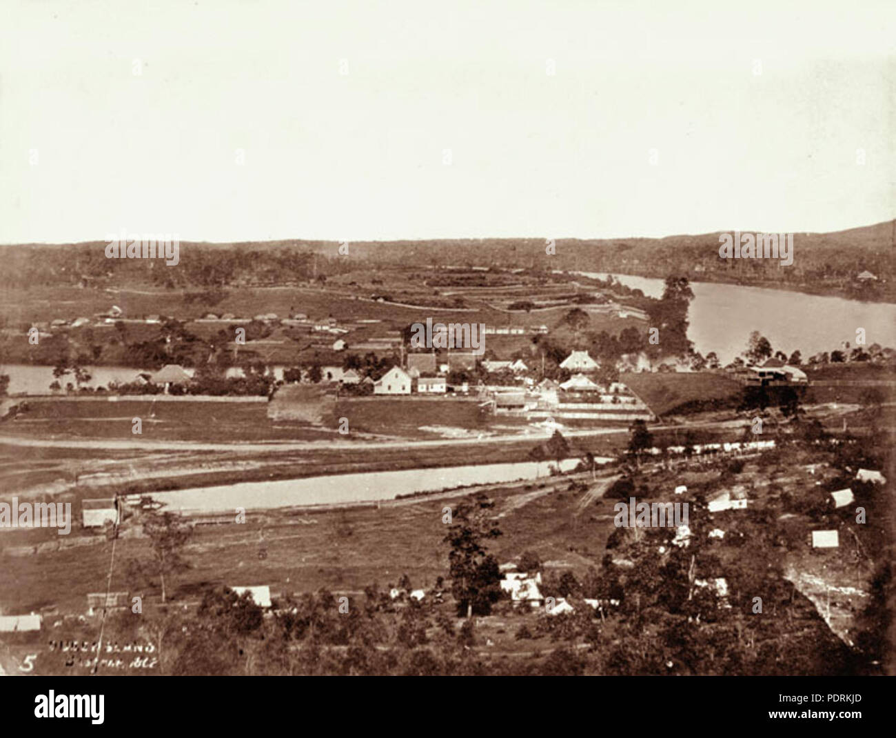 106 Queensland State Archives 2283 View of Brisbane 1862 Stock Photo ...