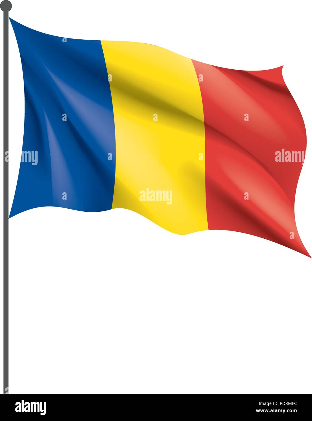 Romania flag, vector illustration on a white background Stock Vector ...