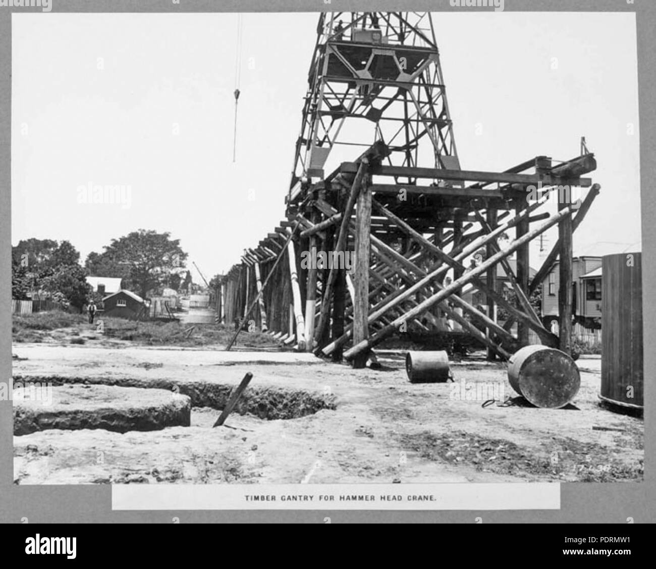 109 Queensland State Archives 3139 Timber gantry for hammer head crane ...