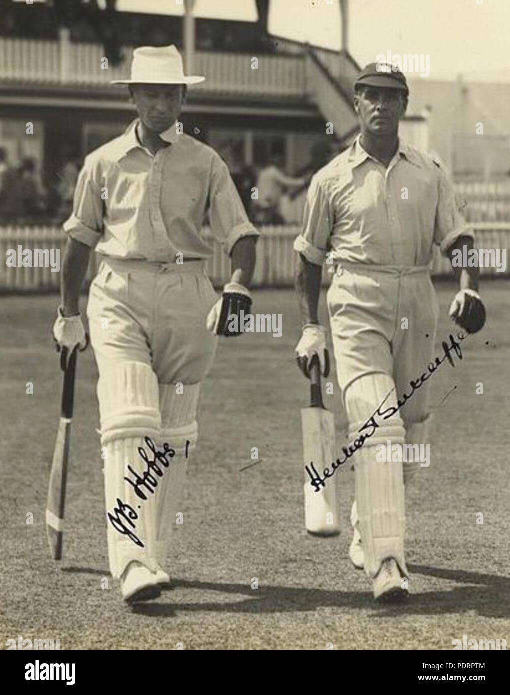 252 StateLibQld 1 233104 Autographed photograph of the English batsmen ...