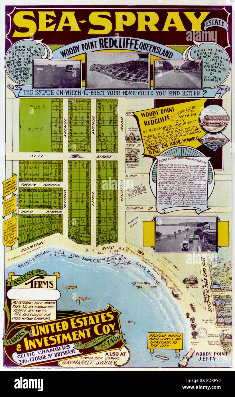129 Sea Spray at Woody Point Estate Map Stock Photo - Alamy