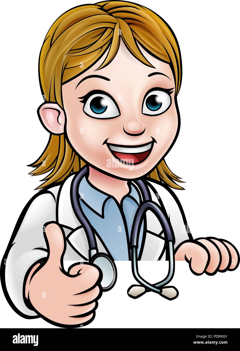 Smiling female doctor holding round Stock Vector Images - Alamy