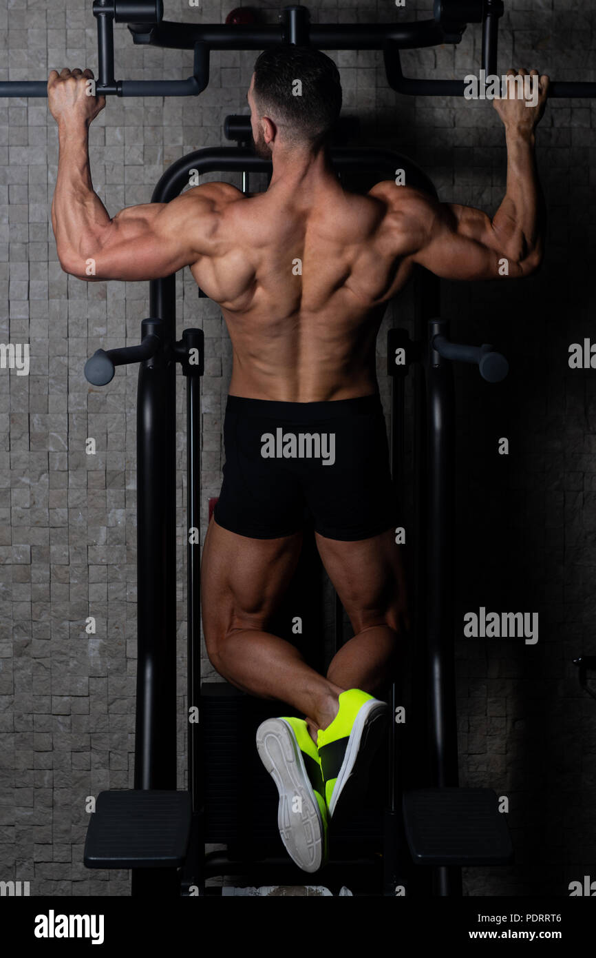 Bodybuilder Doing Pull Ups Best Back Exercises Stock Photo - Alamy