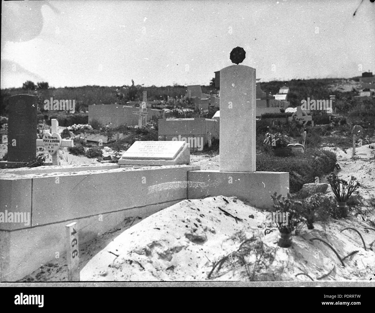 Cemetery grounds grave Black and White Stock Photos & Images - Alamy