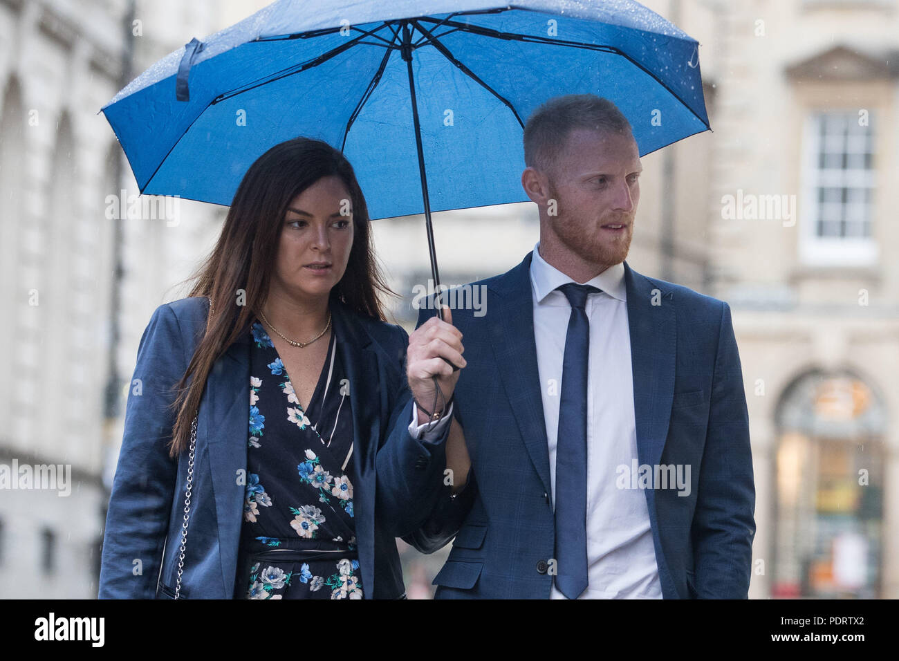 England cricketer Ben Stokes and his wife Clare arrive at Bristol Crown ...