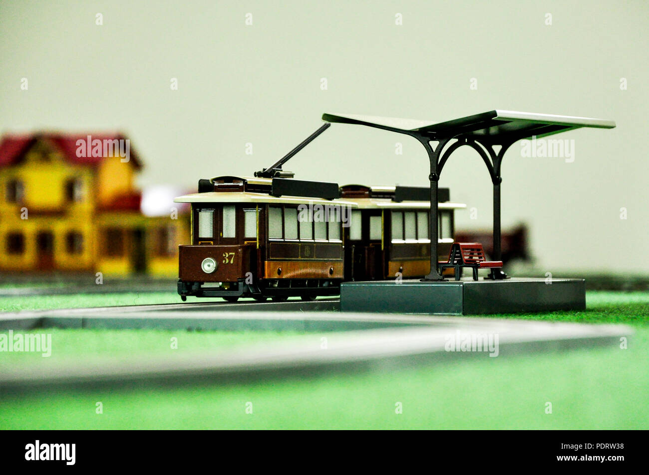 Tram transportation model Stock Photo - Alamy