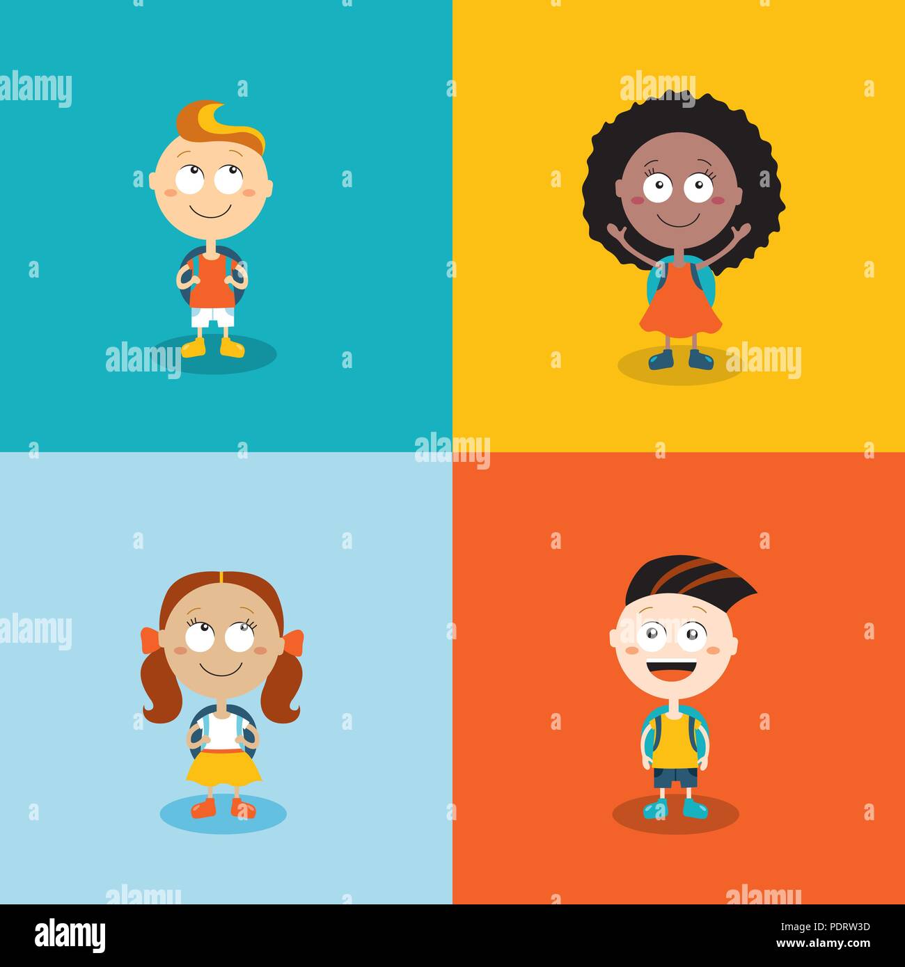 Little boy ready for school Stock Vector Images - Alamy