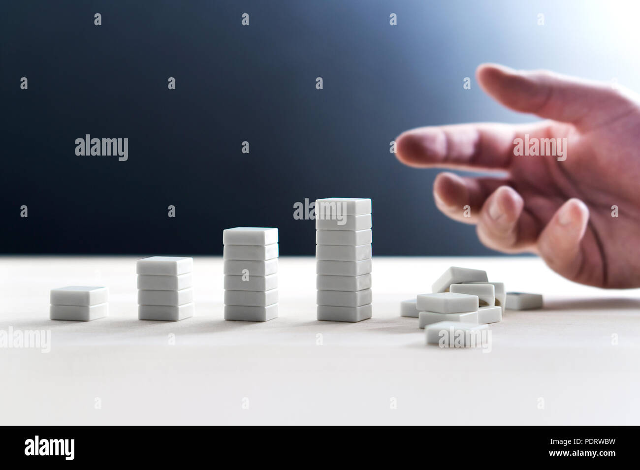 Business failure, making mistake and bankruptcy concept. Bad choice ...