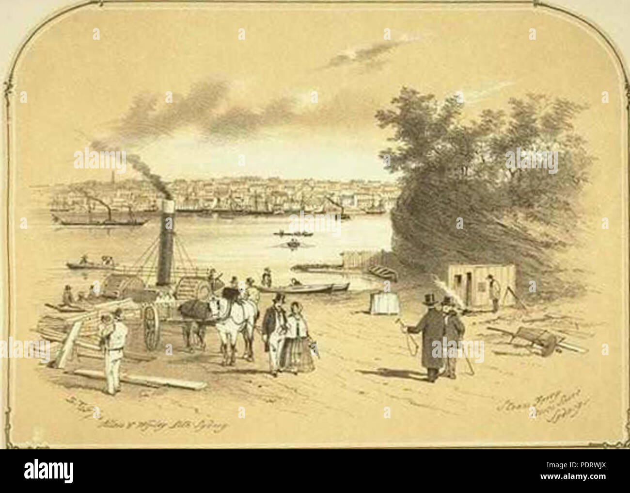 308 Steam ferry north shore Sydney 1856 Stock Photo - Alamy