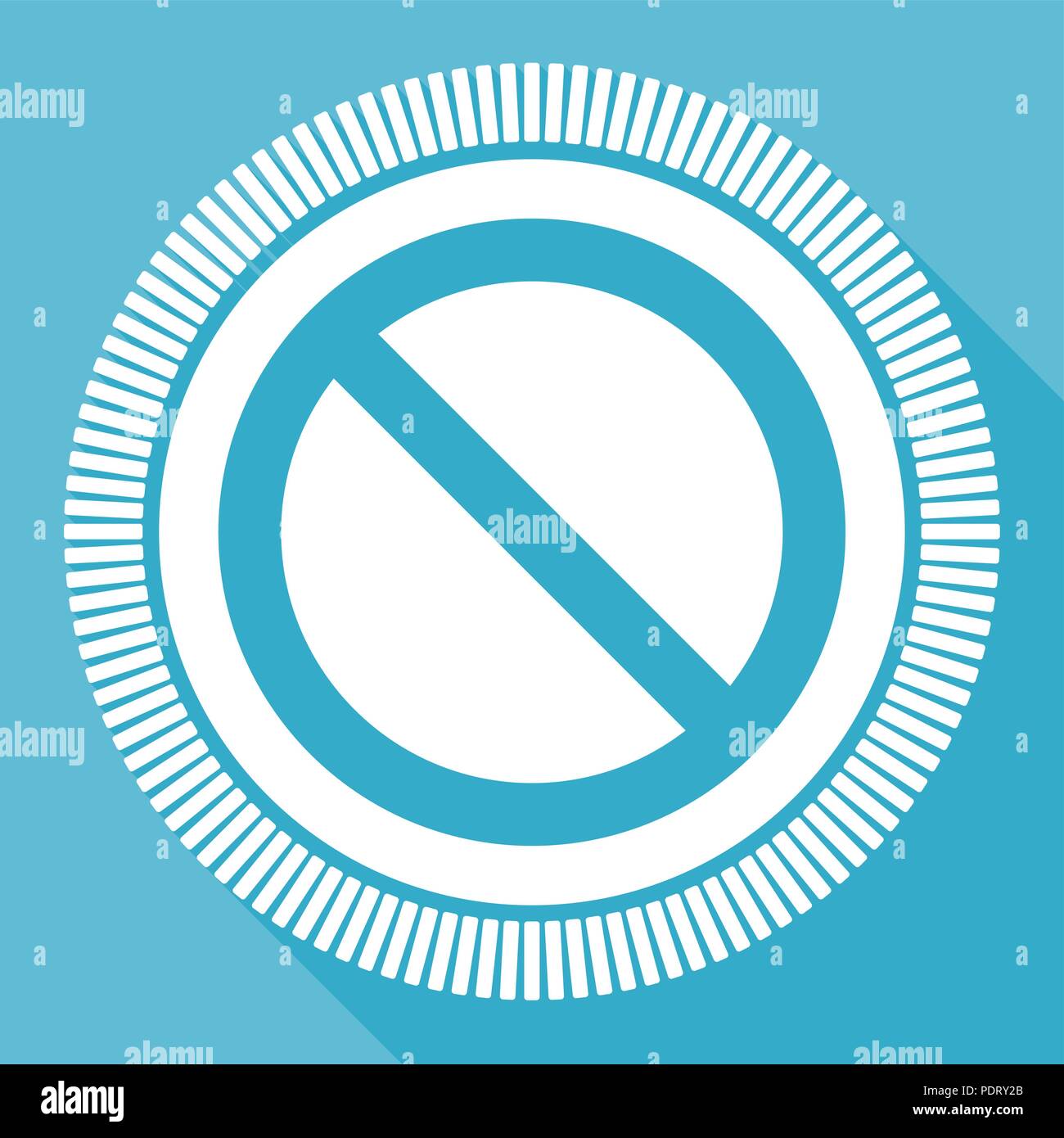 Access denied editable flat vector icon, square web button, blue ...