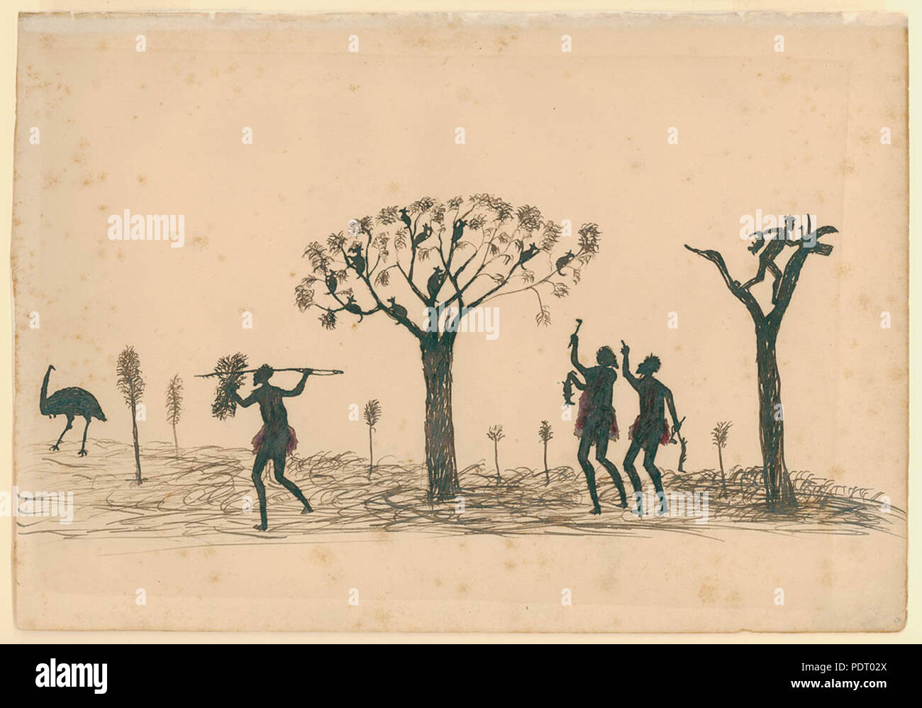 180 SLNSW 799112 2 Aborigines hunting Stock Photo - Alamy