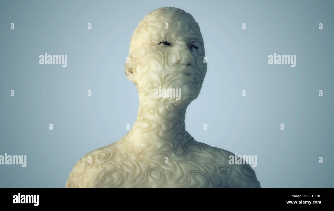 3d render. Head Human shattered portrait Stock Photo - Alamy