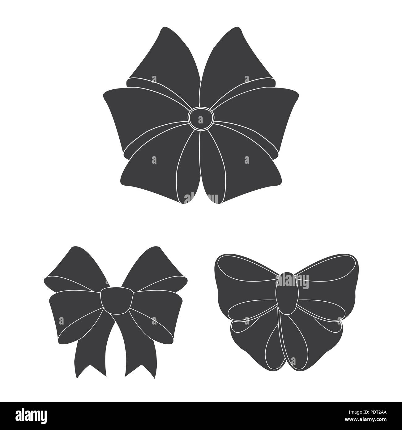 Multicolored bows black icons in set collection for design.Bow for ...