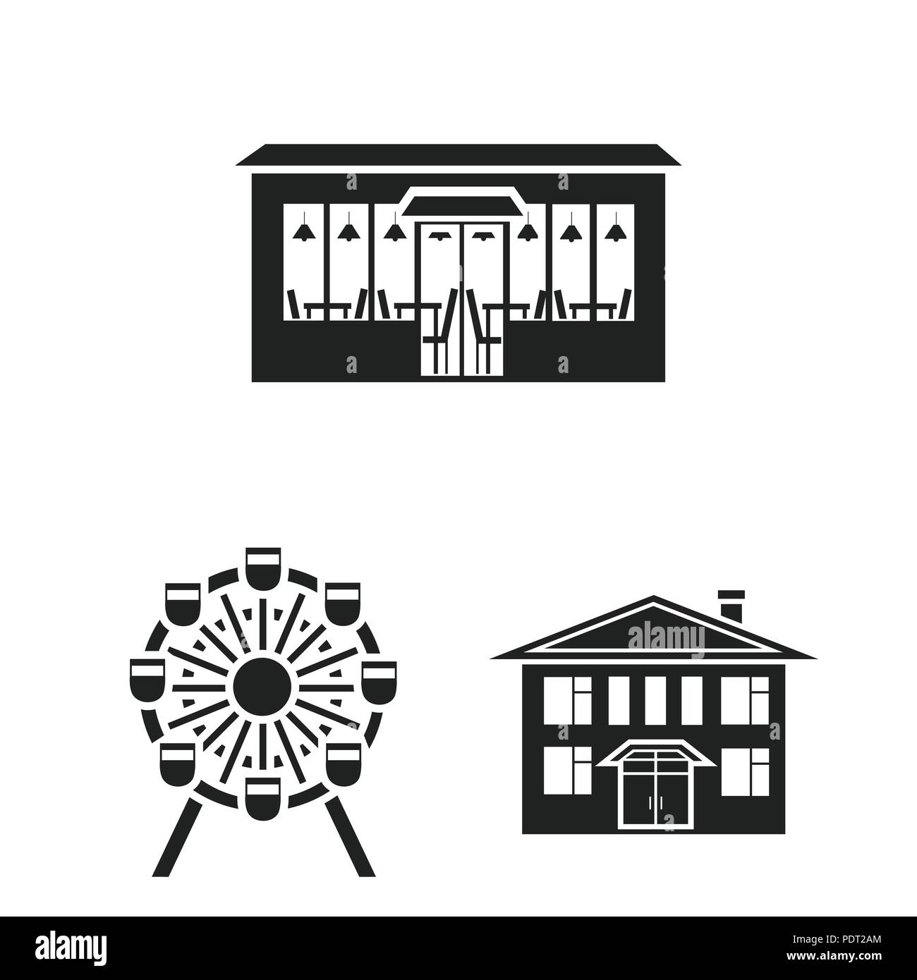 Building and architecture black icons in set collection for design ...
