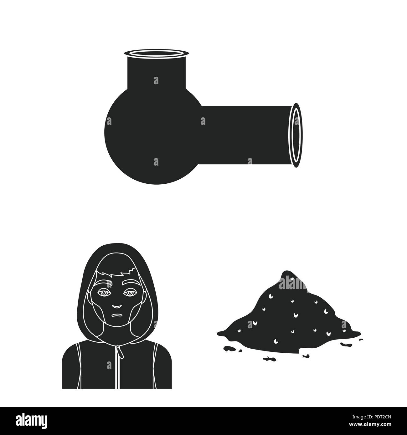 Drug addiction and attributes black icons in set collection for design ...