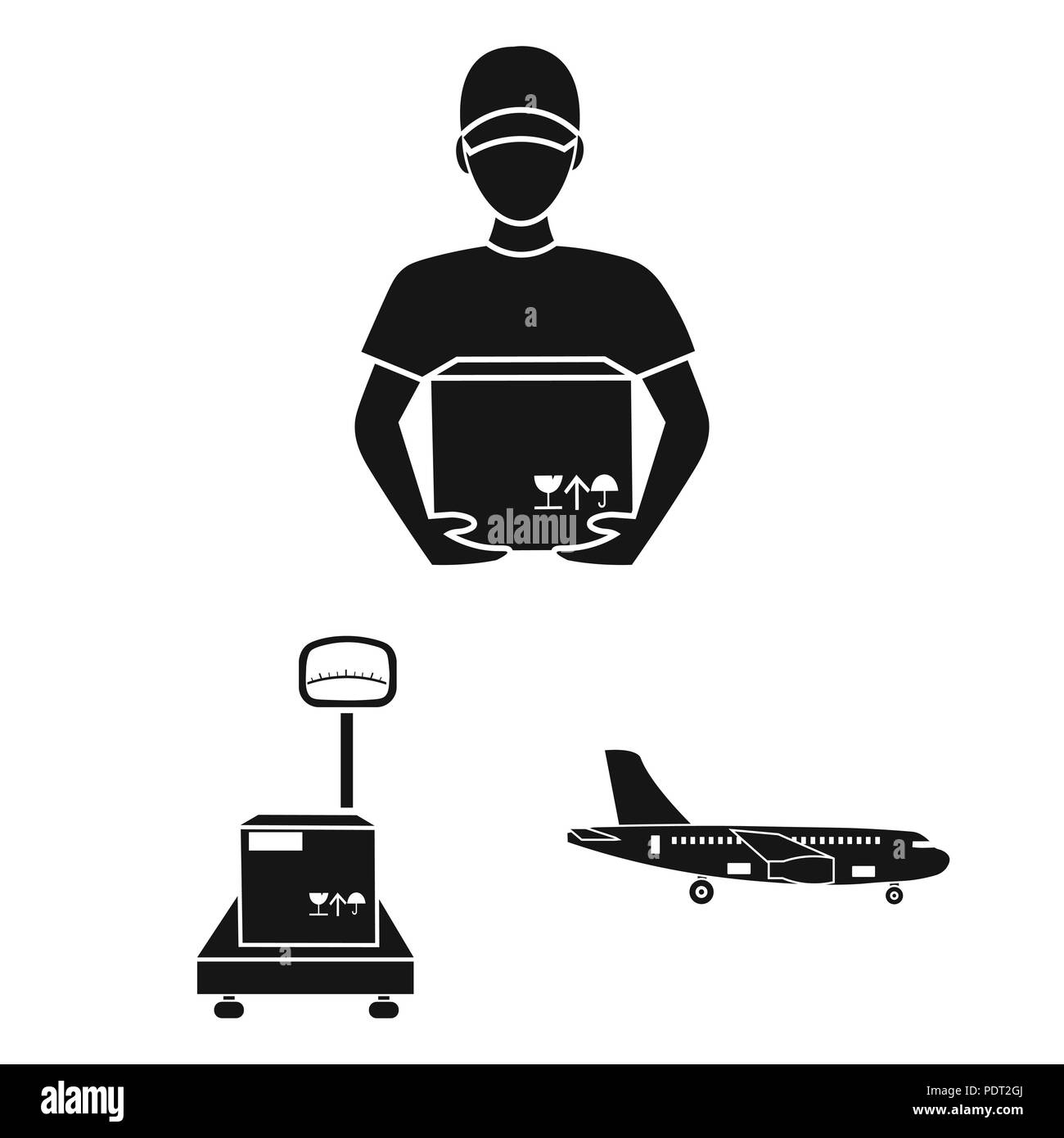 Logistics service black icons in set collection for design. Logistics ...