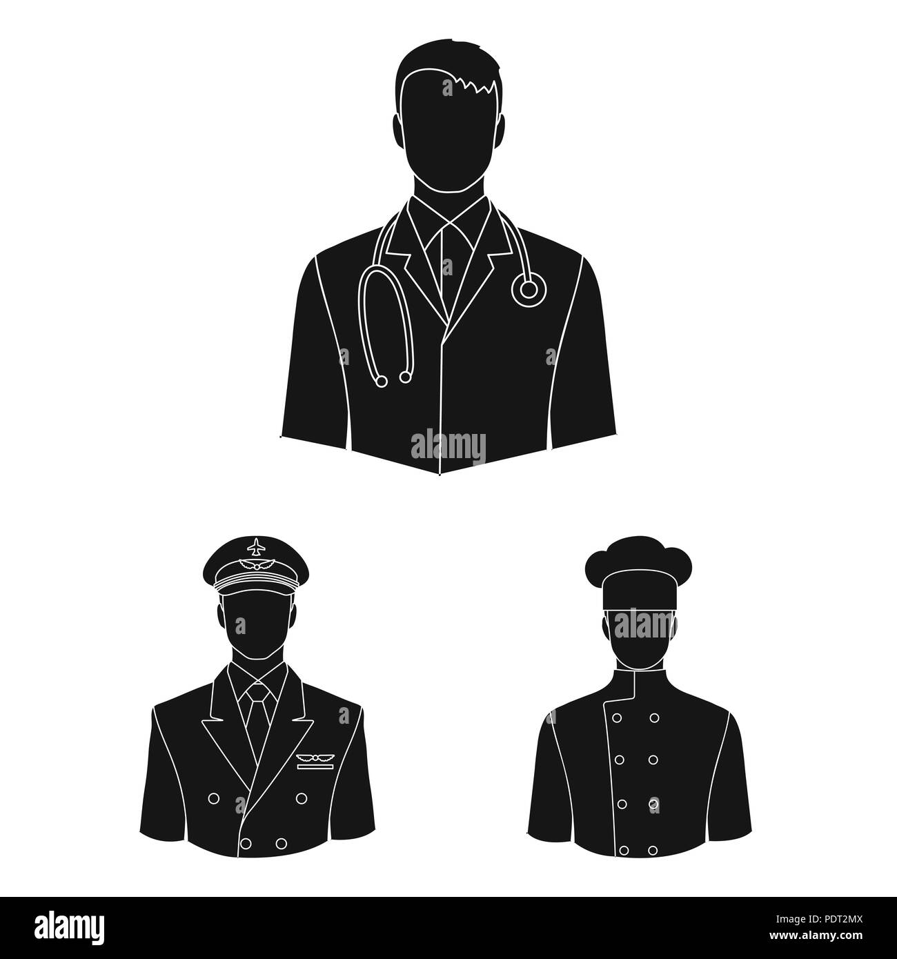 People of different professions black icons in set collection for ...