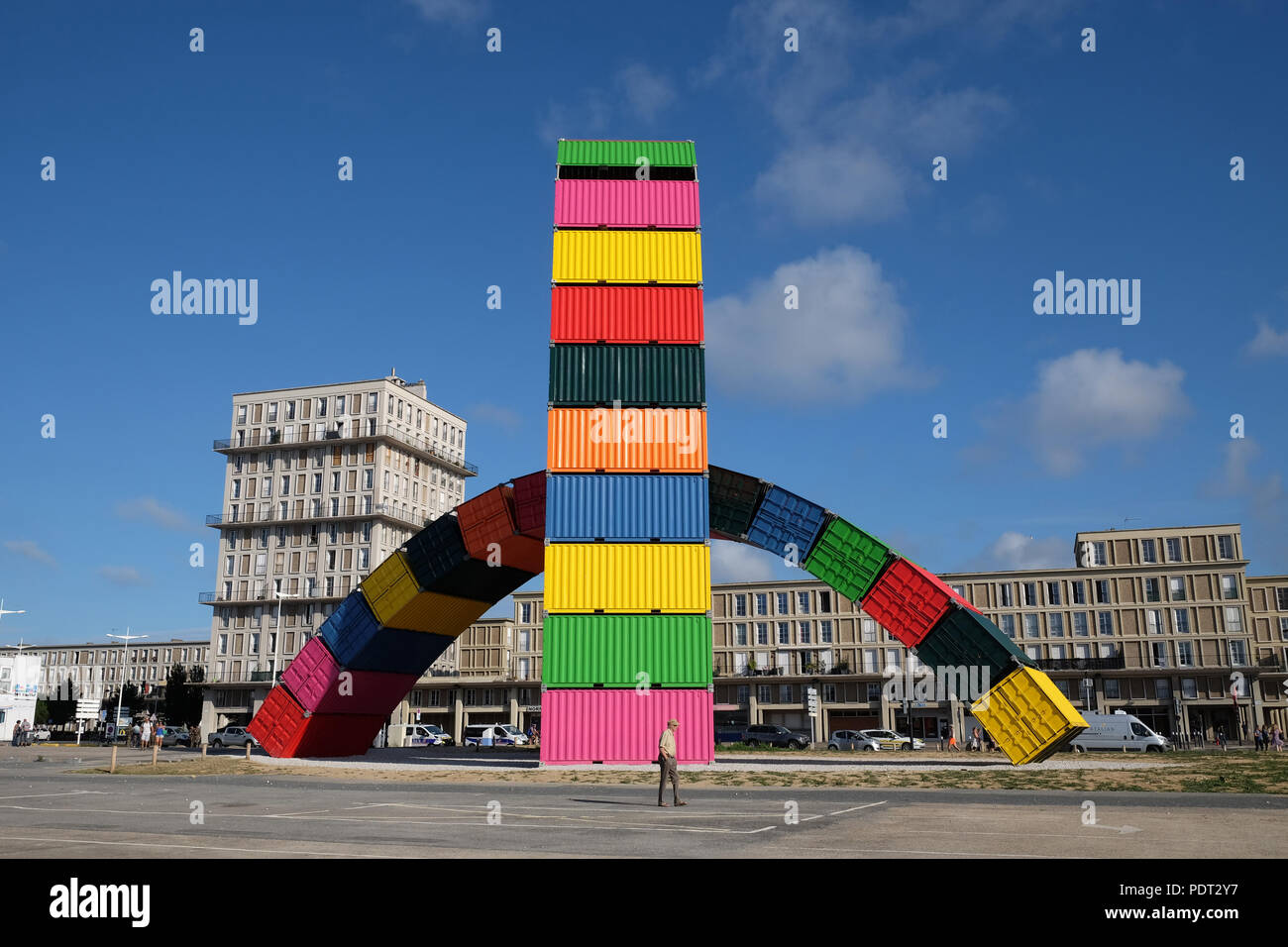 Le Havre (Normandy, north western France): "Catene de Containers", by ...