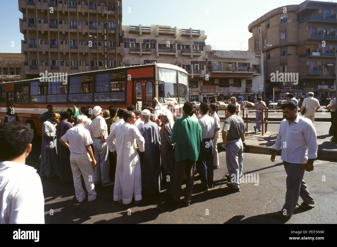 The main bus station in downtown Baghdad, 1995 Stock Photo - Alamy