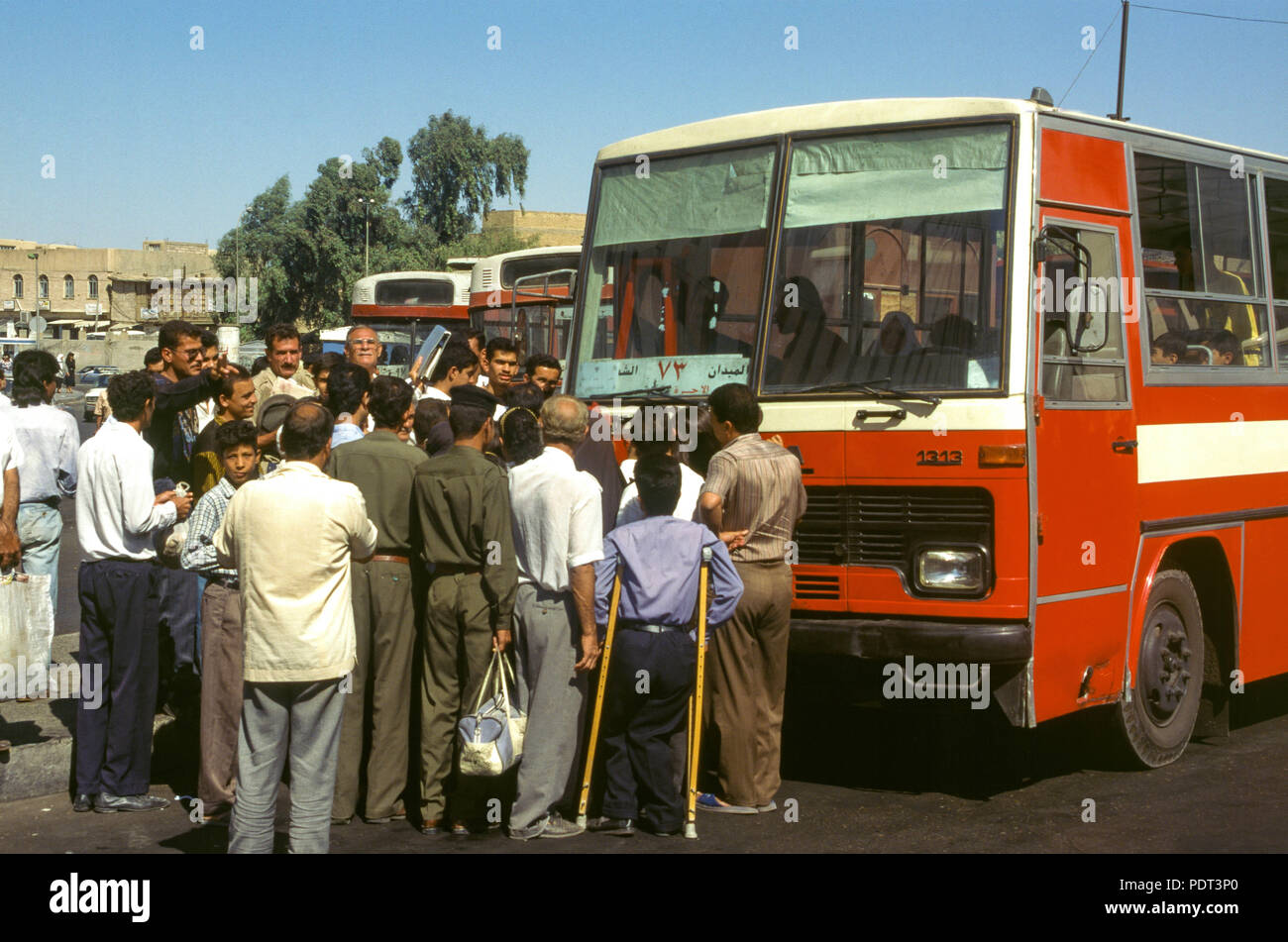 The main bus station in downtown Baghdad, 1995 Stock Photo - Alamy