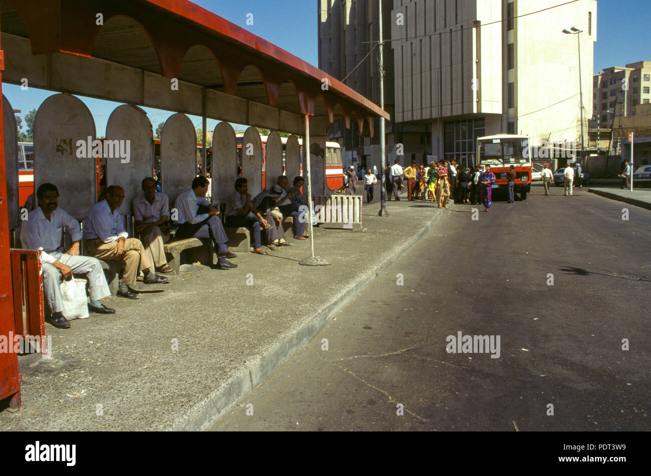 The main bus station in downtown Baghdad, 1995 Stock Photo - Alamy
