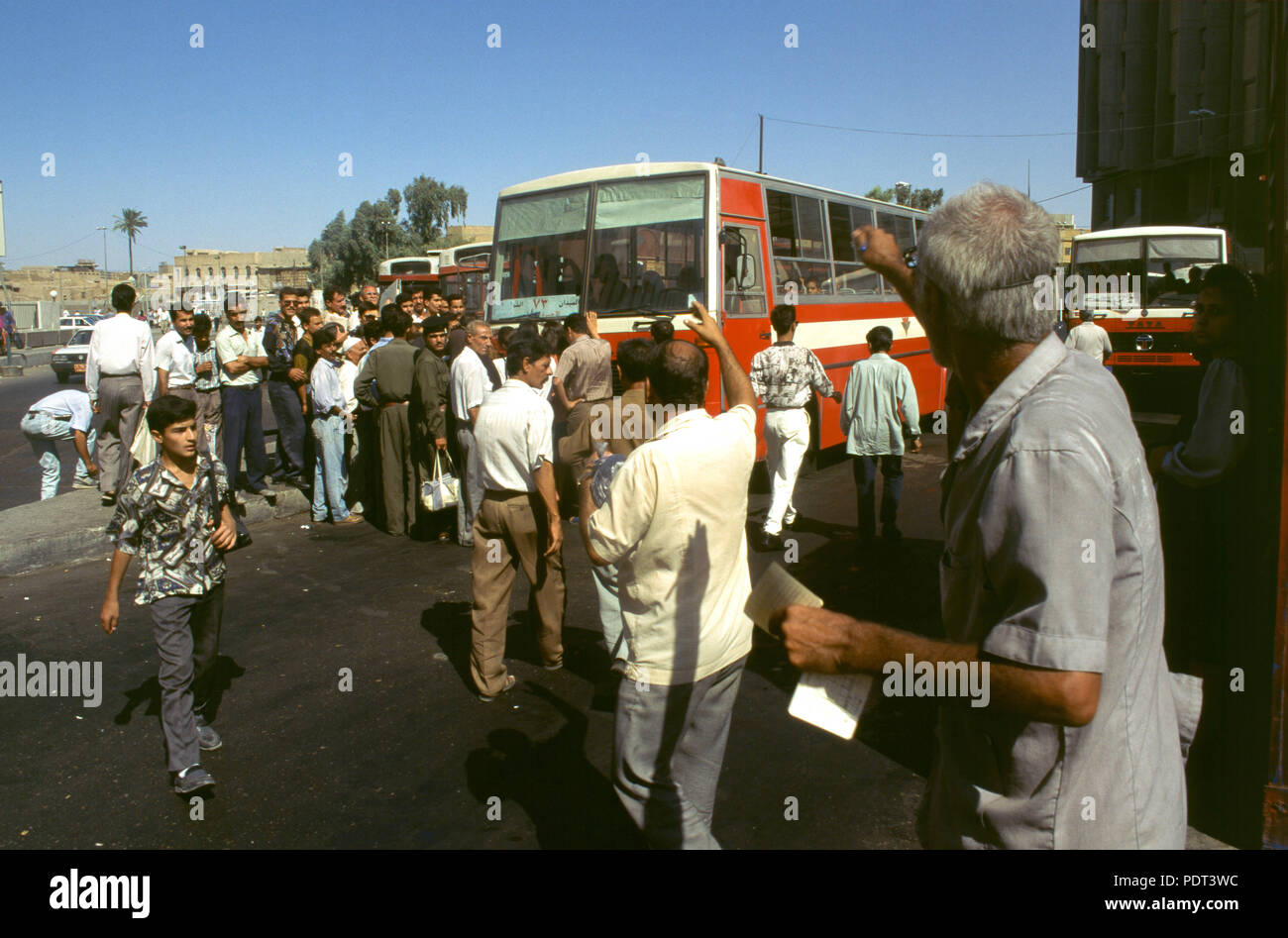 The main bus station in downtown Baghdad, 1995 Stock Photo - Alamy