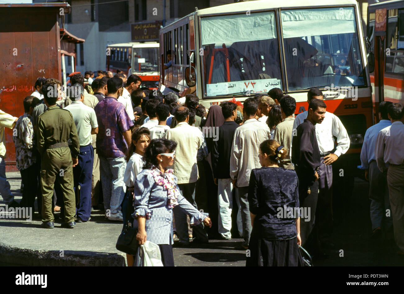 The main bus station in downtown Baghdad, 1995 Stock Photo - Alamy