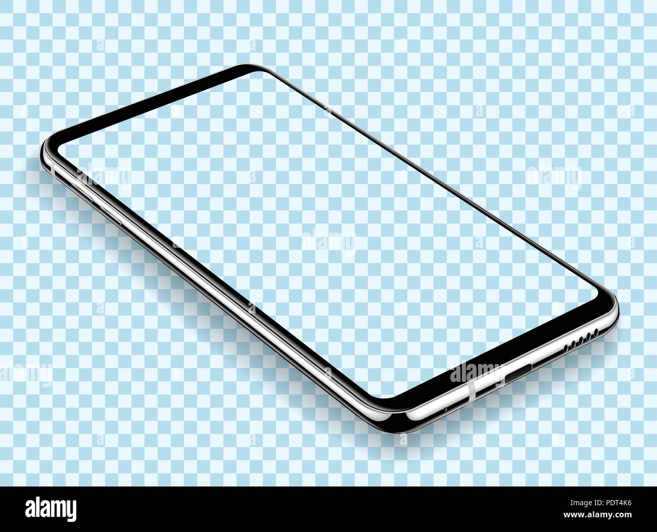 Smartphone mockup transparent screen for easy place demo. Vector ...