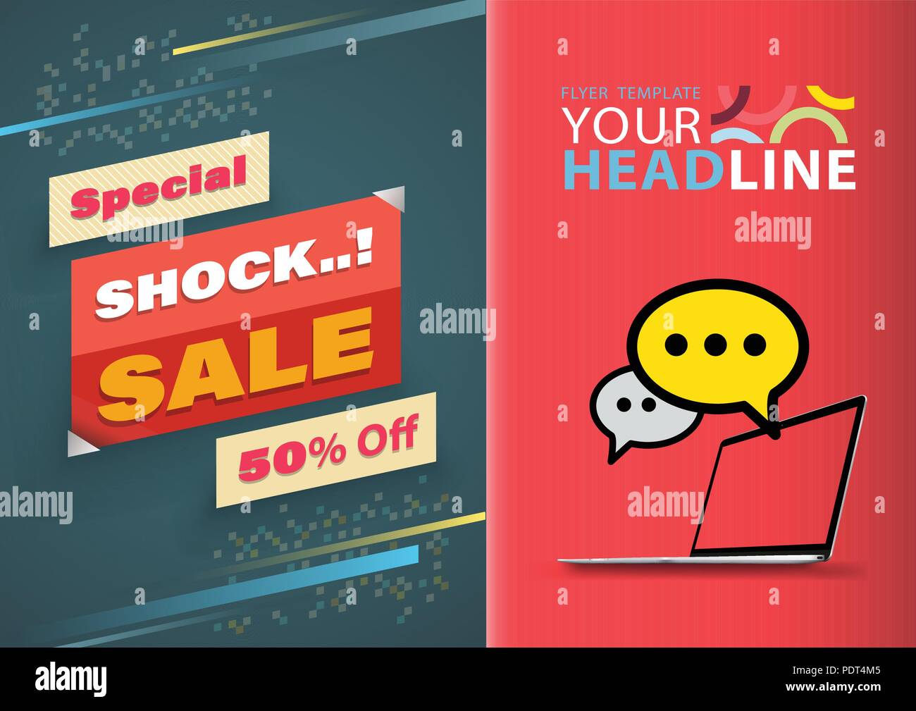 Template for business advertising. Vector illustration for technology ...