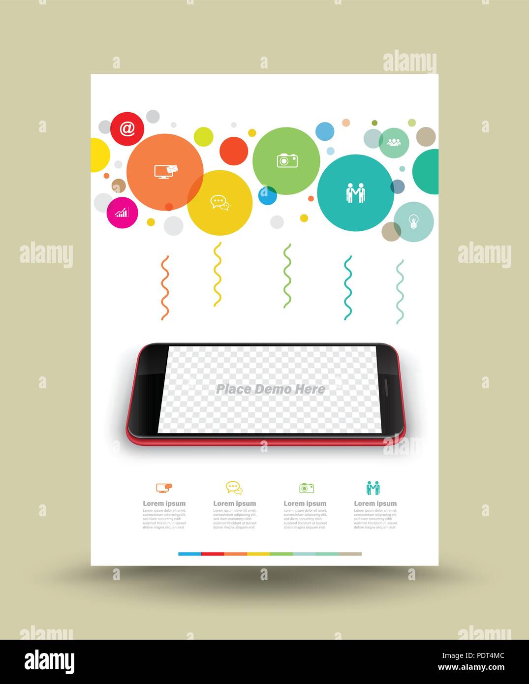 Template A4 for technology on mobile phone and easy place demo on ...