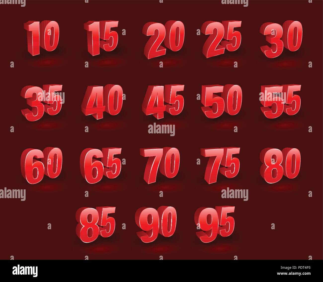 Set number 3D style. Vector illustration Stock Vector Image & Art - Alamy