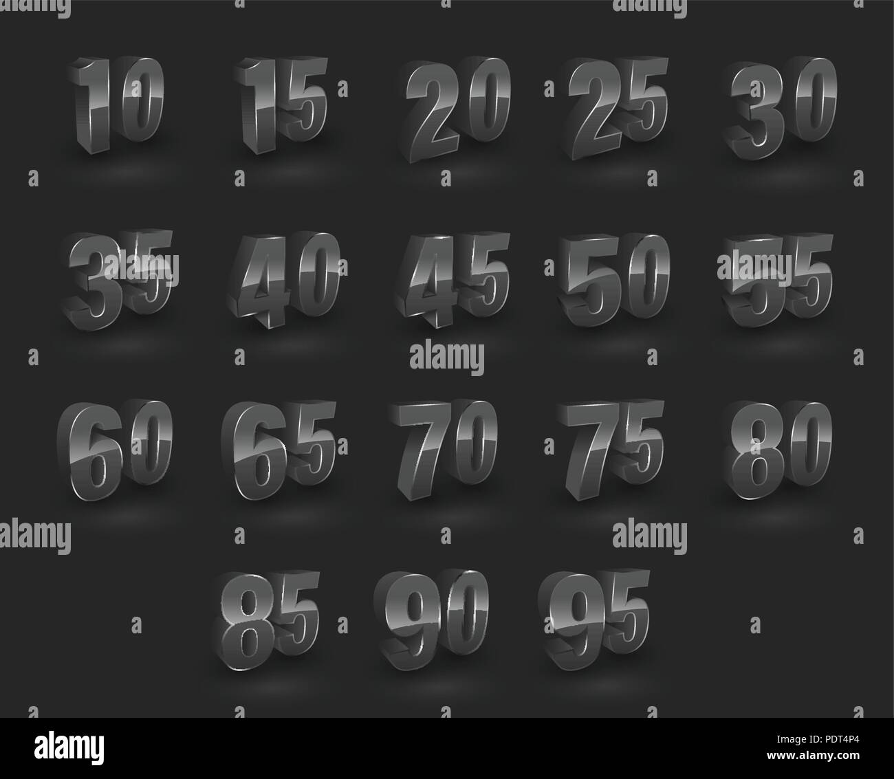 Set number 3D style. Vector illustration Stock Vector Image & Art - Alamy