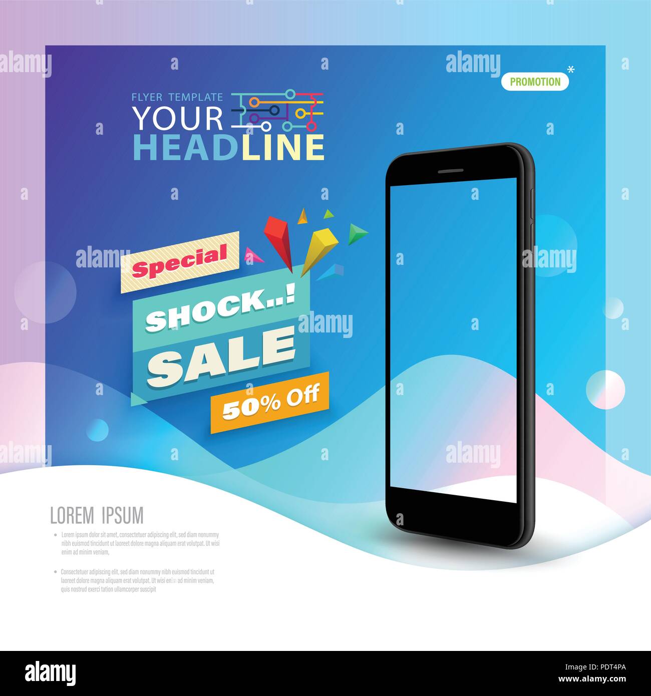 Template technology with smartphone for promotion advertising modern ...