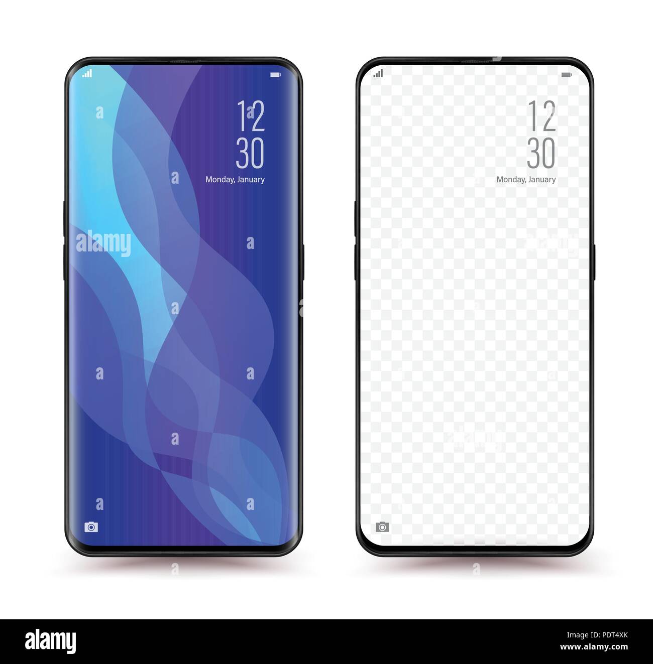 Smartphone mockup transparent screen for easy place demo. Vector ...