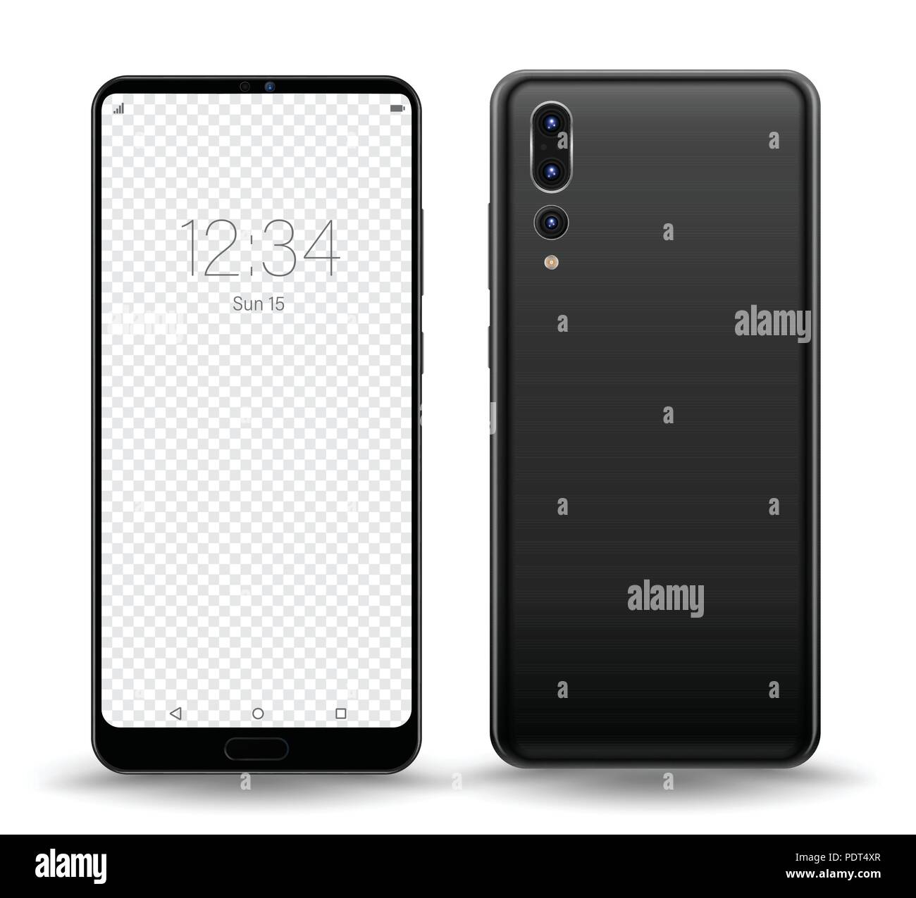 Smartphone mockup transparent screen for easy place demo. Vector ...