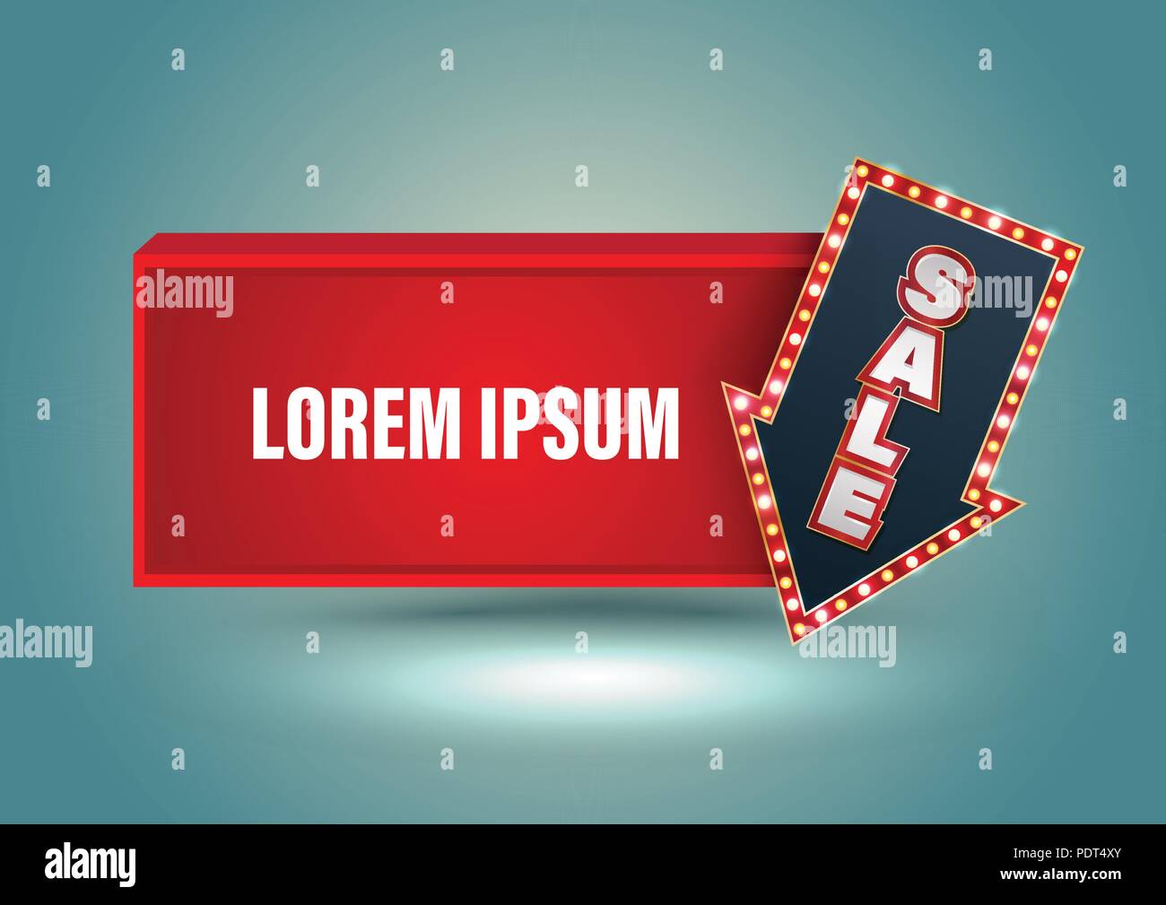 Sale banner with retro sale arrow. Vector illustration for promotion ...