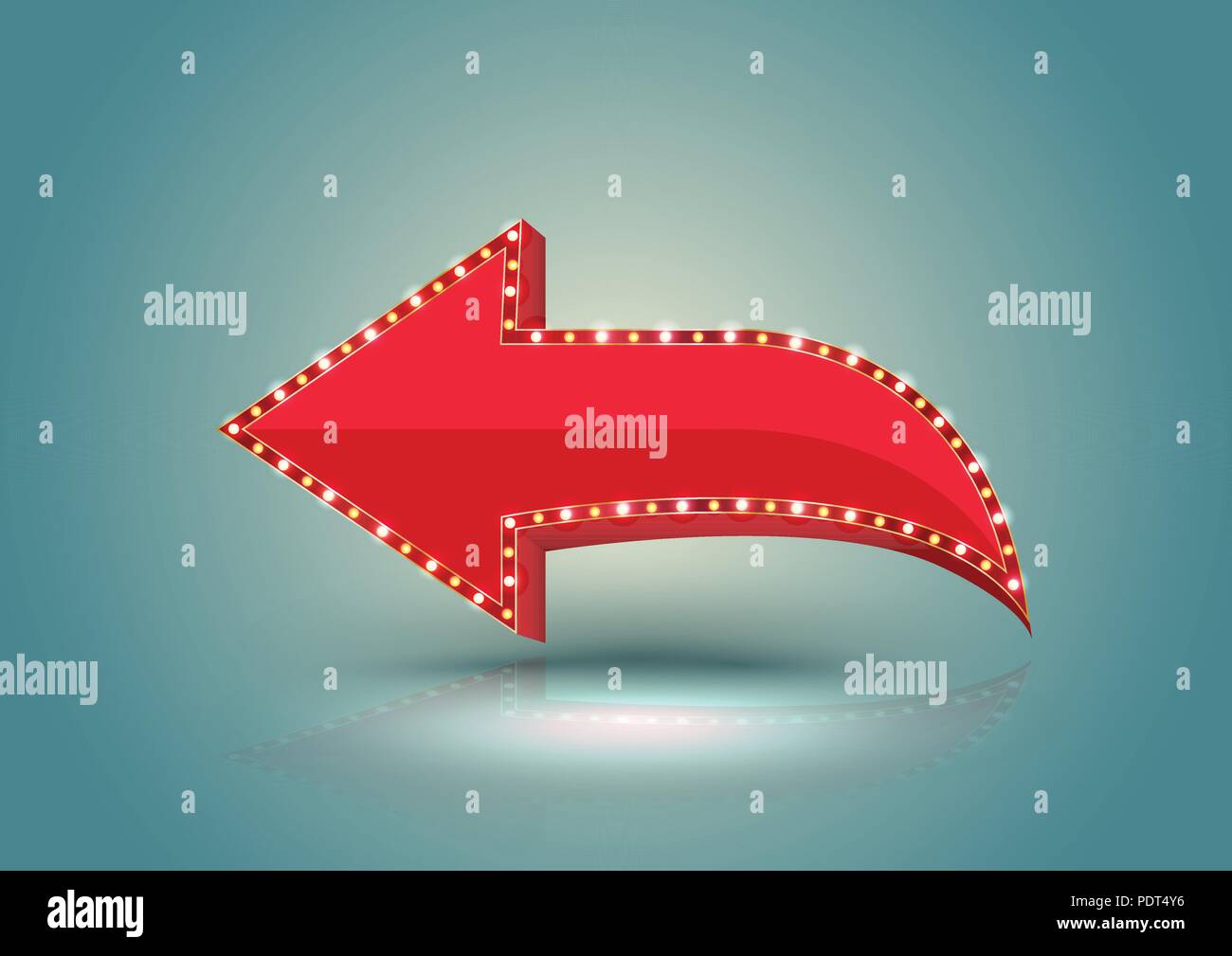 Retro red arrow light border. Vector illustration Stock Vector Image ...