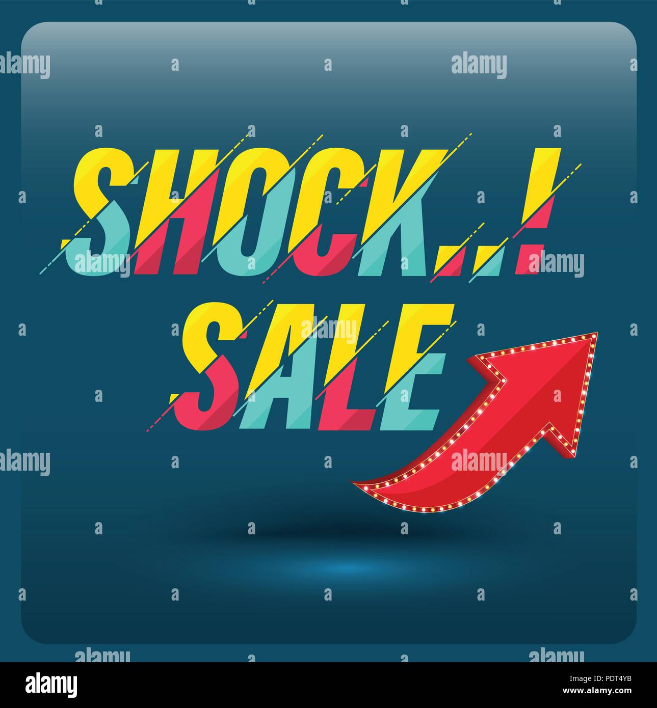 Shock sale with red arrow. Vector illustration for promotion ...