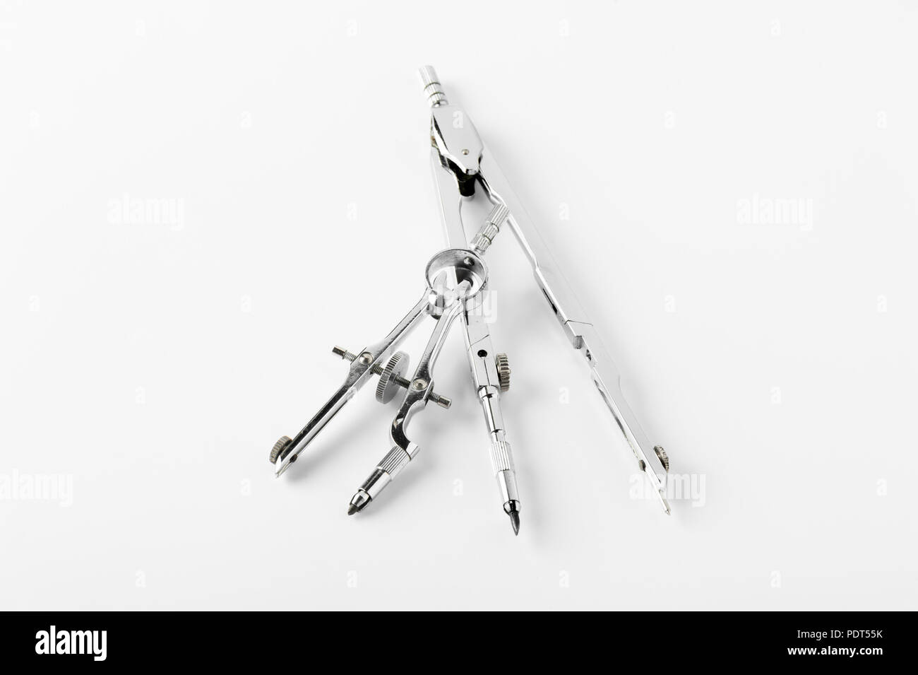 closeup compass (drawing tool) isolated over white background Stock ...