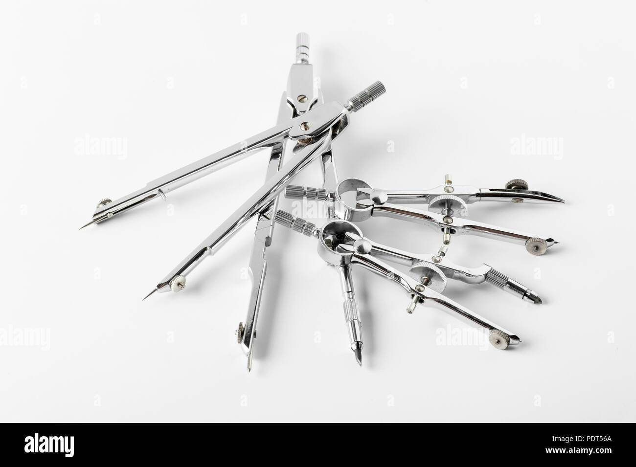 closeup compass (drawing tool) isolated over white background Stock ...