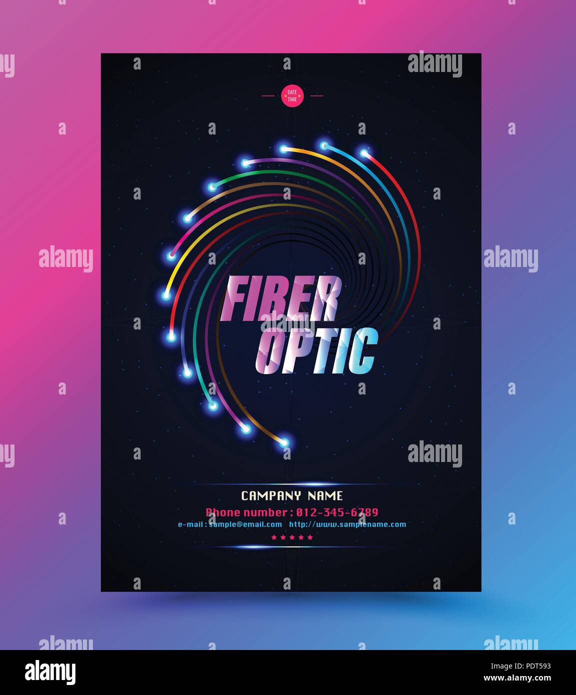 Cover template for network technology fibre optic. Vector illustration ...